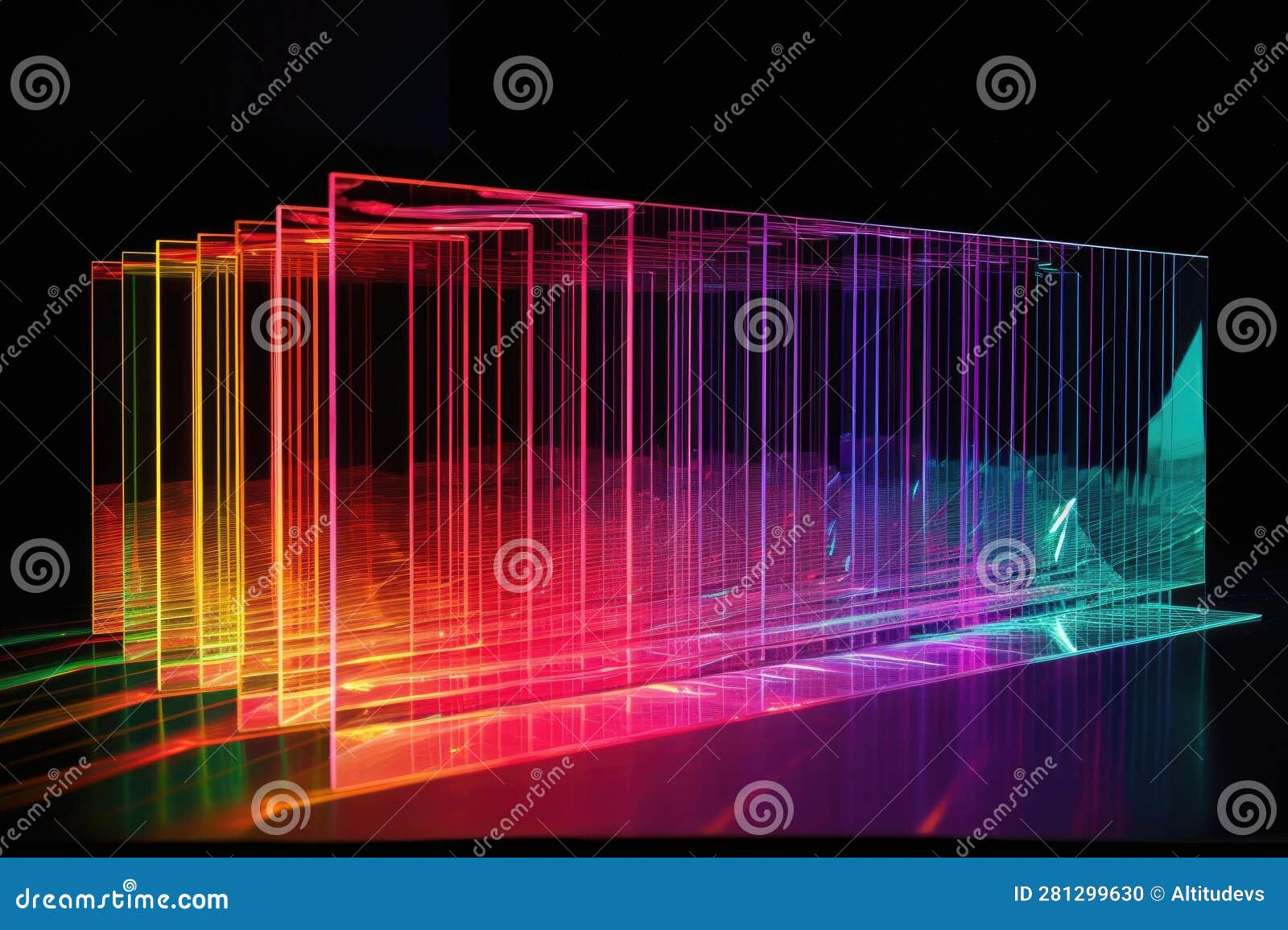 Rainbow Spectrum Created from Refracted Light on Glass Stock ...