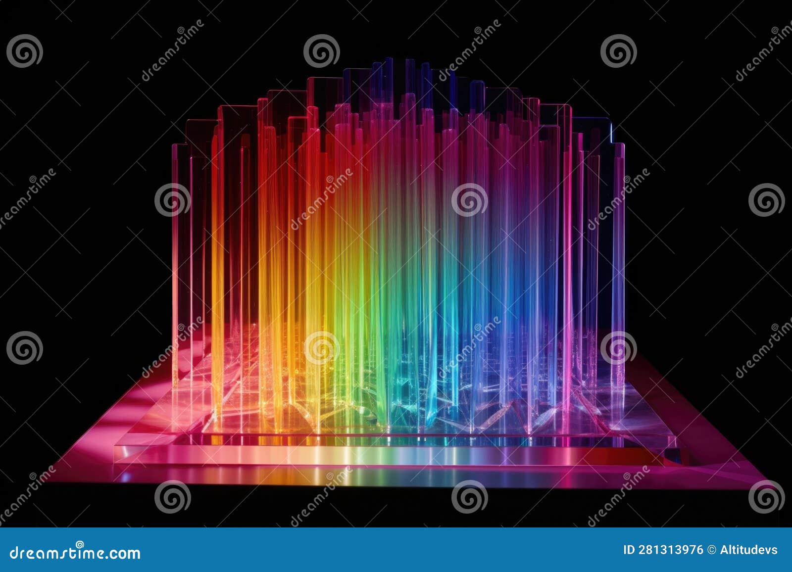 Rainbow Spectrum Created from Refracted Light on Glass Stock ...