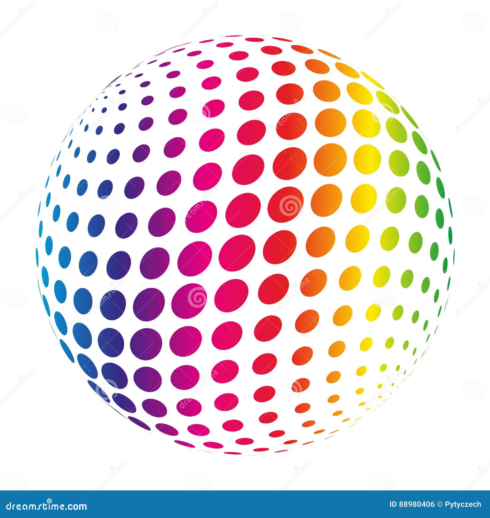 Rainbow Spectrum Sphere. Abstract Vector Illustration on White ...
