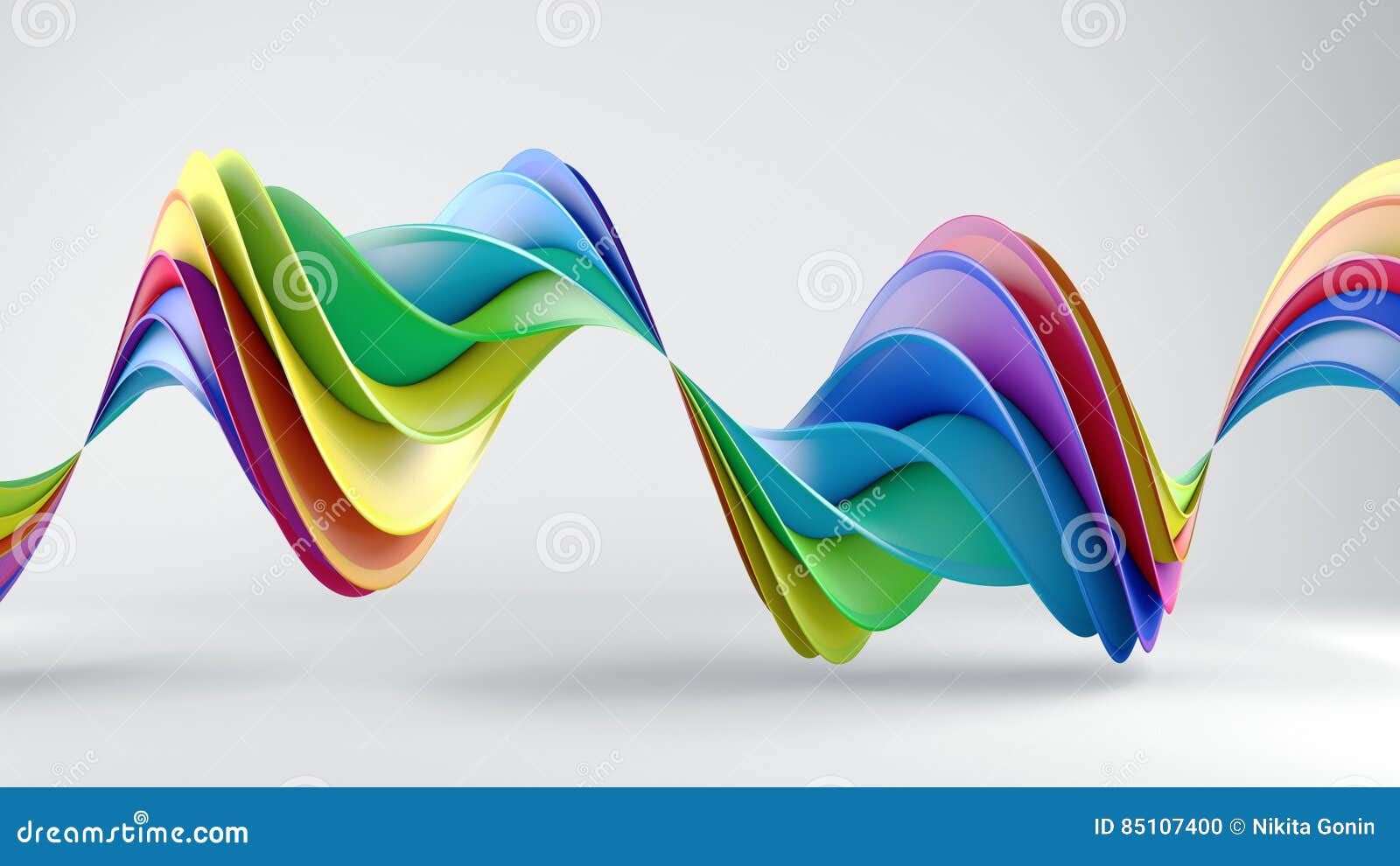 Rainbow Spectrum Twisted 3D Shape Stock Illustration - Illustration of ...