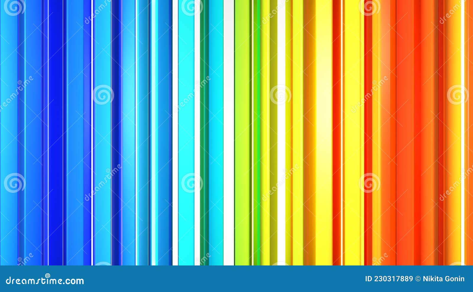 Rainbow Spectrum Vertical Lines 3D Render Illustration Stock ...