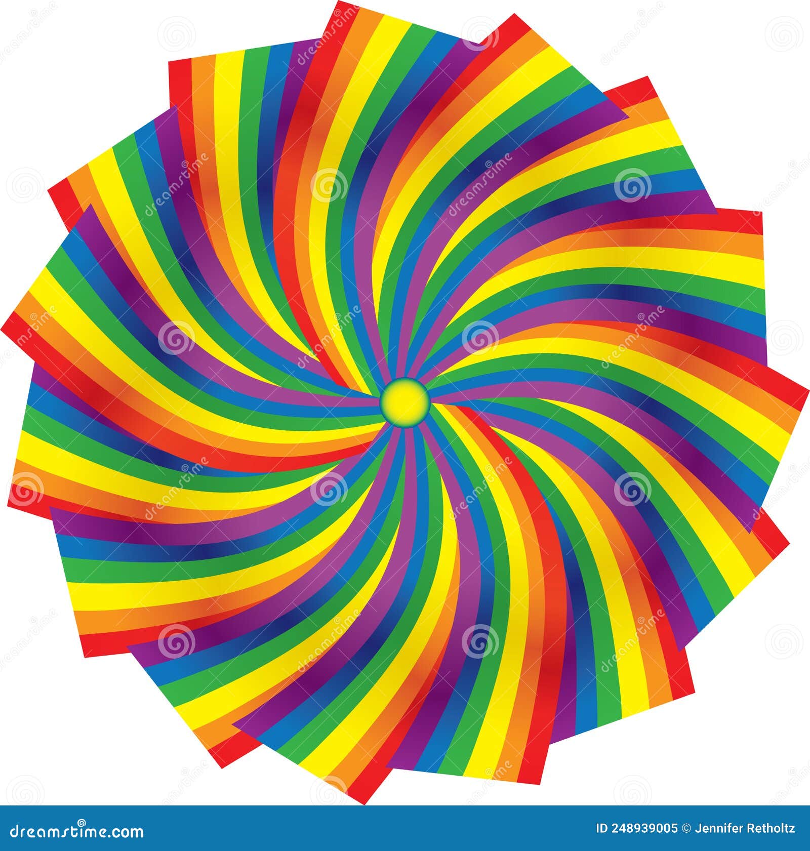 Rainbow spinning pinwheel stock vector. Illustration of swirl - 248939005