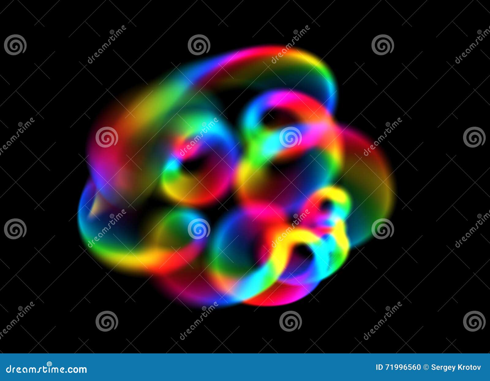 Rainbow Spiral Abstraction on a Black Background Stock Illustration ...