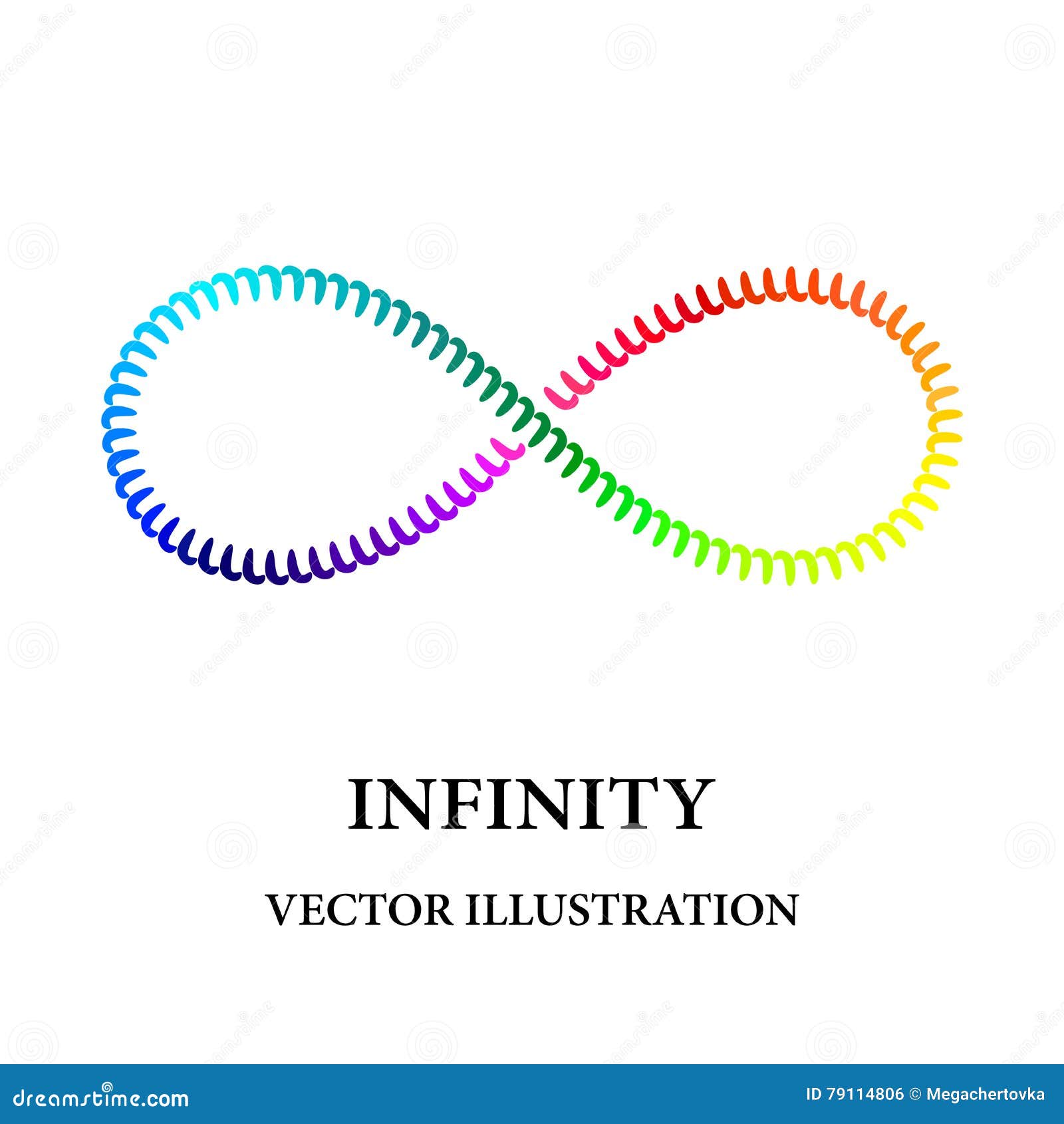 Rainbow Spiral Like Infinity Symbol Consisted of Simple Elements Stock ...