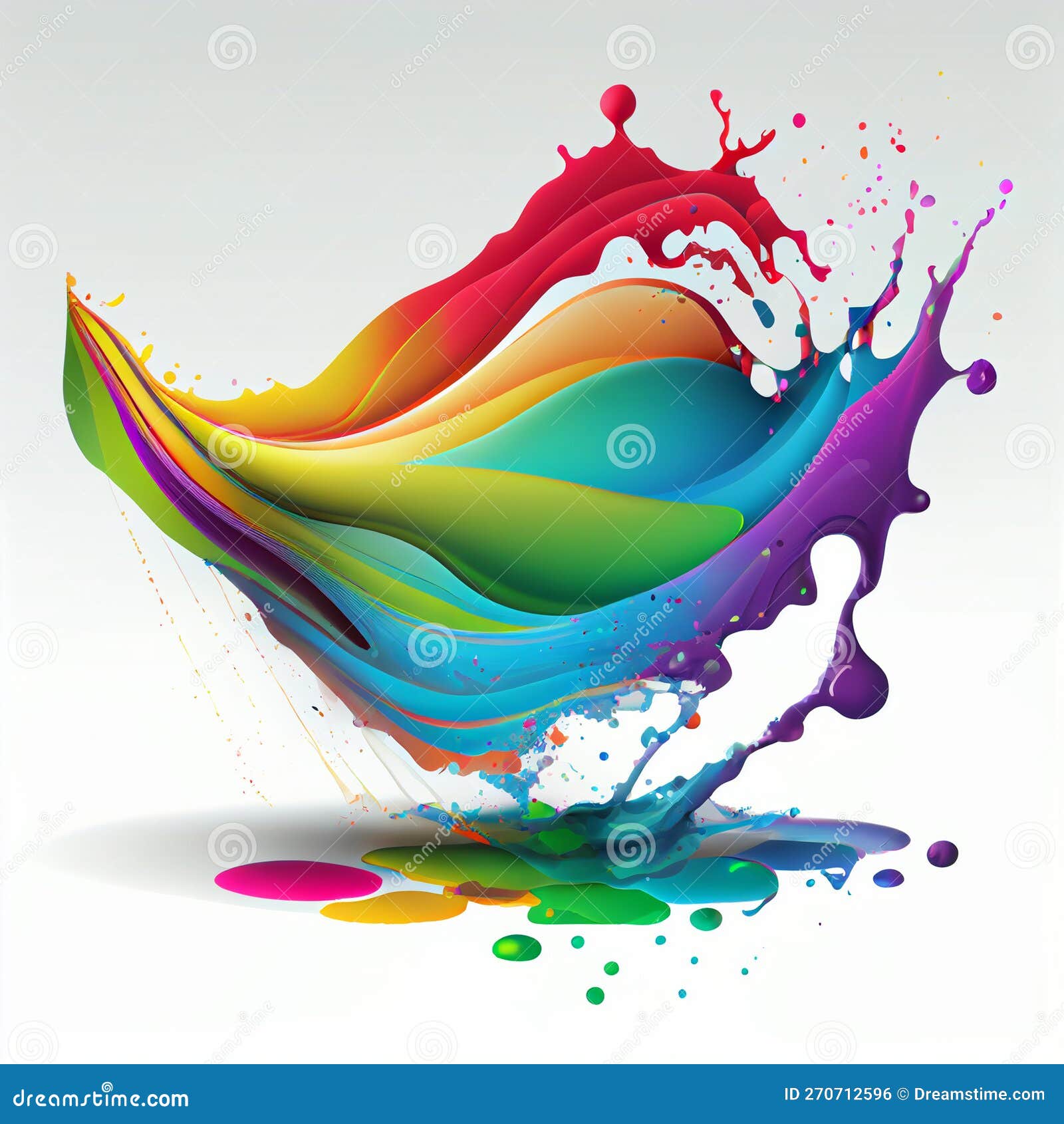 Rainbow Splash Wave. Colorful Paint Splash.generative Ai Stock ...
