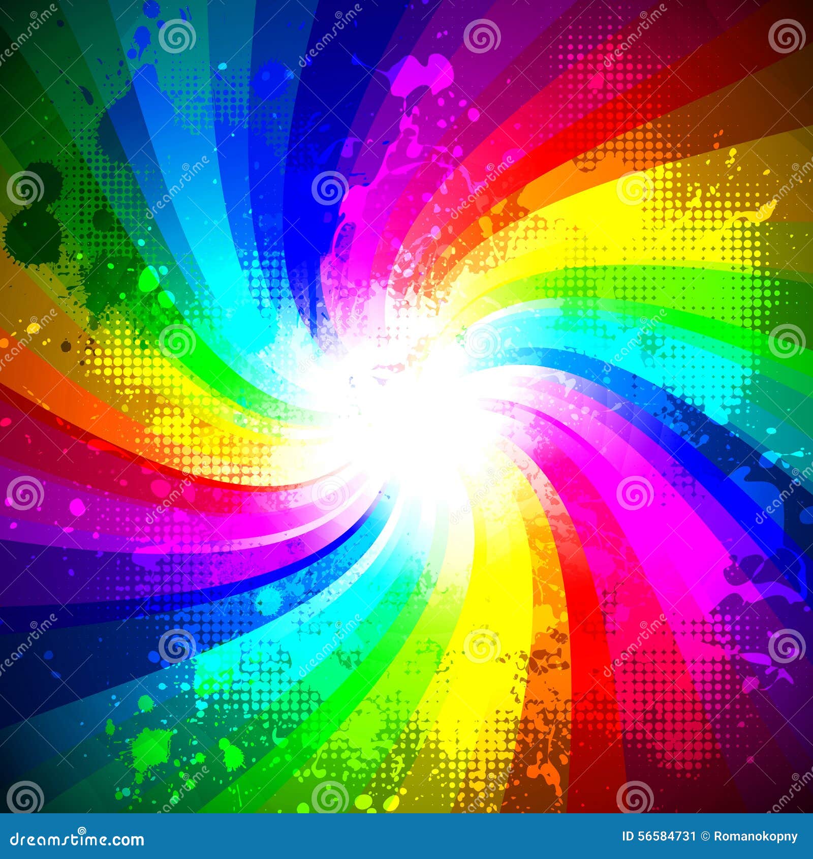 Rainbow splash stock vector. Illustration of splash, spiral - 56584731