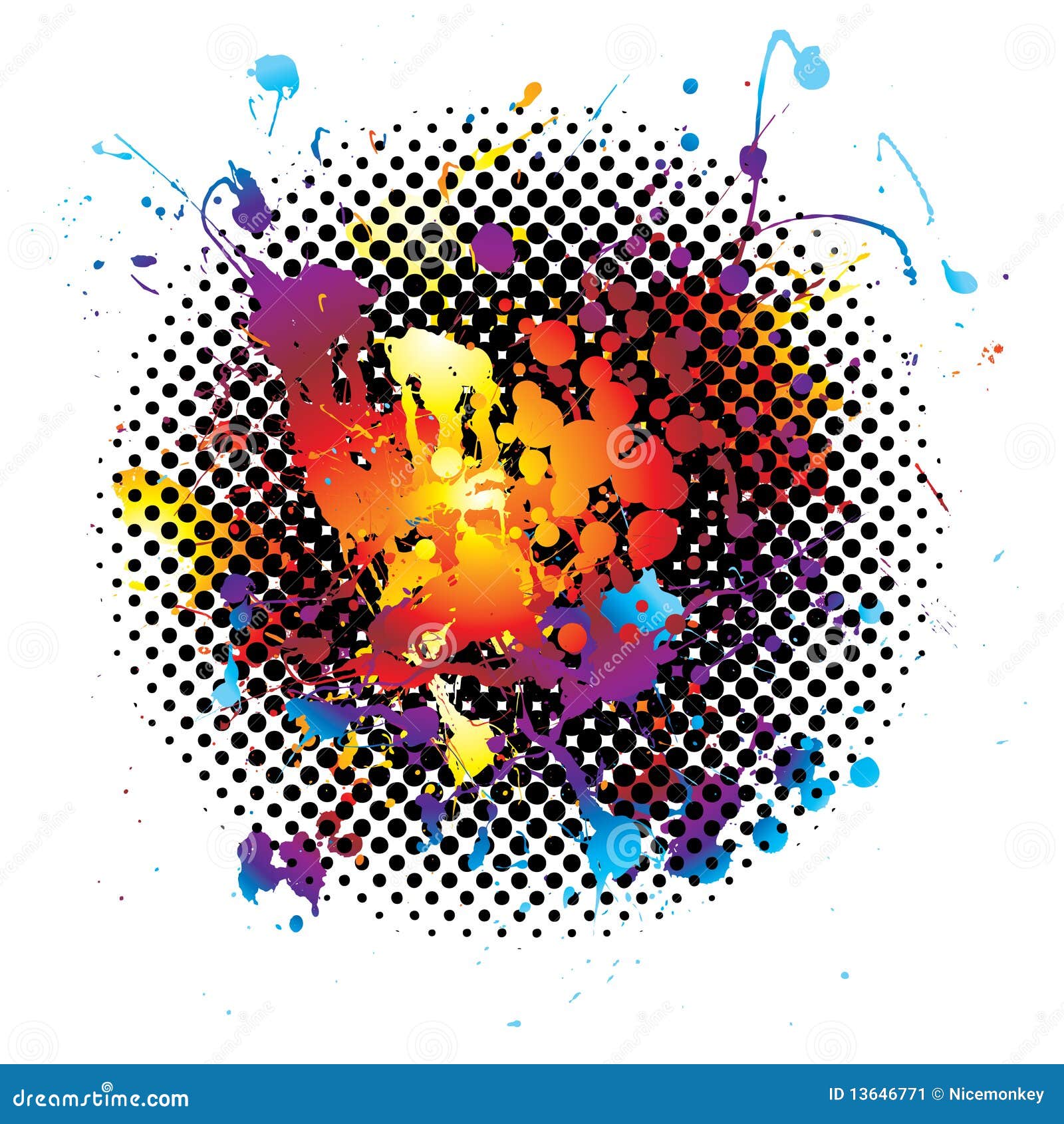 Rainbow Splatter Cartoon Vector | CartoonDealer.com #119194439