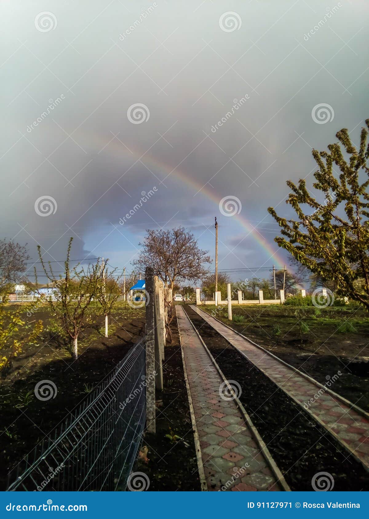 Rainbow stock image. Image of colors, rainbow, rain, spring - 91127971