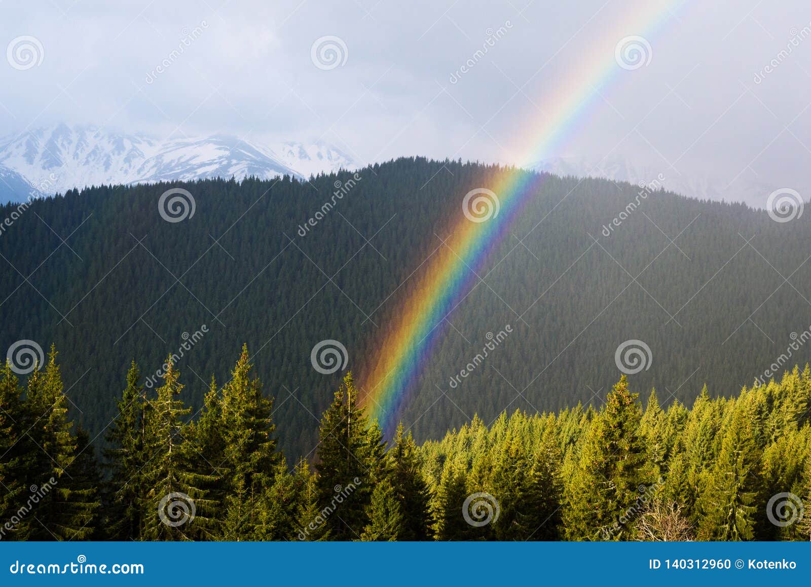 Rainbow in the Spring Mountains Stock Photo - Image of beauty ...