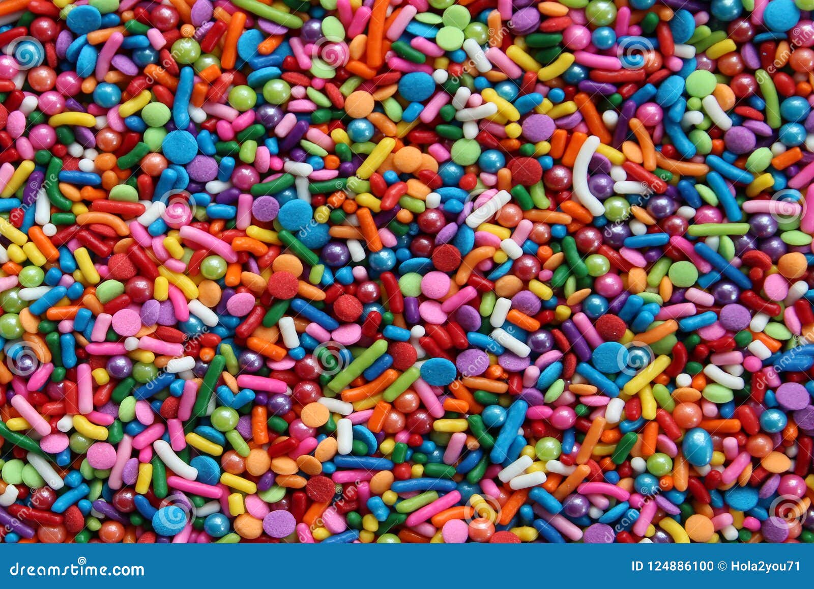 Rainbow sprinkle mix stock photo. Image of yellow, colorful - 124886100