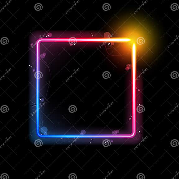 Rainbow Square Border with Sparkles Stock Vector - Illustration of ...