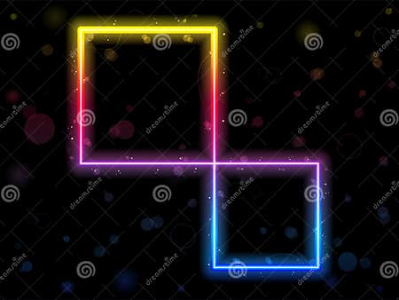 Rainbow Square Border with Sparkles Stock Vector - Illustration of ...