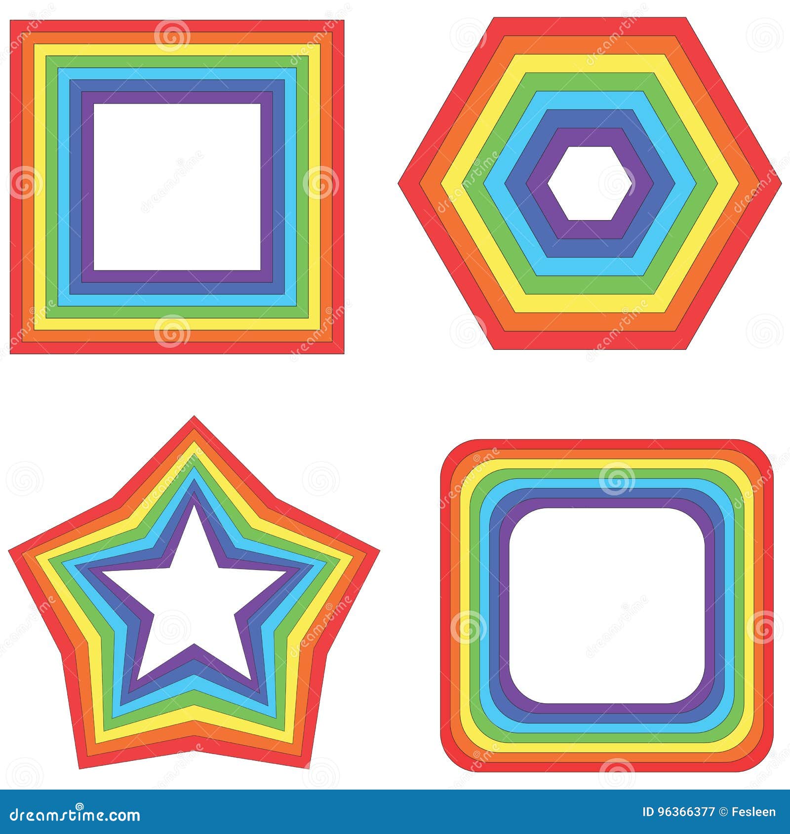 Rainbow Square Border Vector Illustration | CartoonDealer.com #16031362