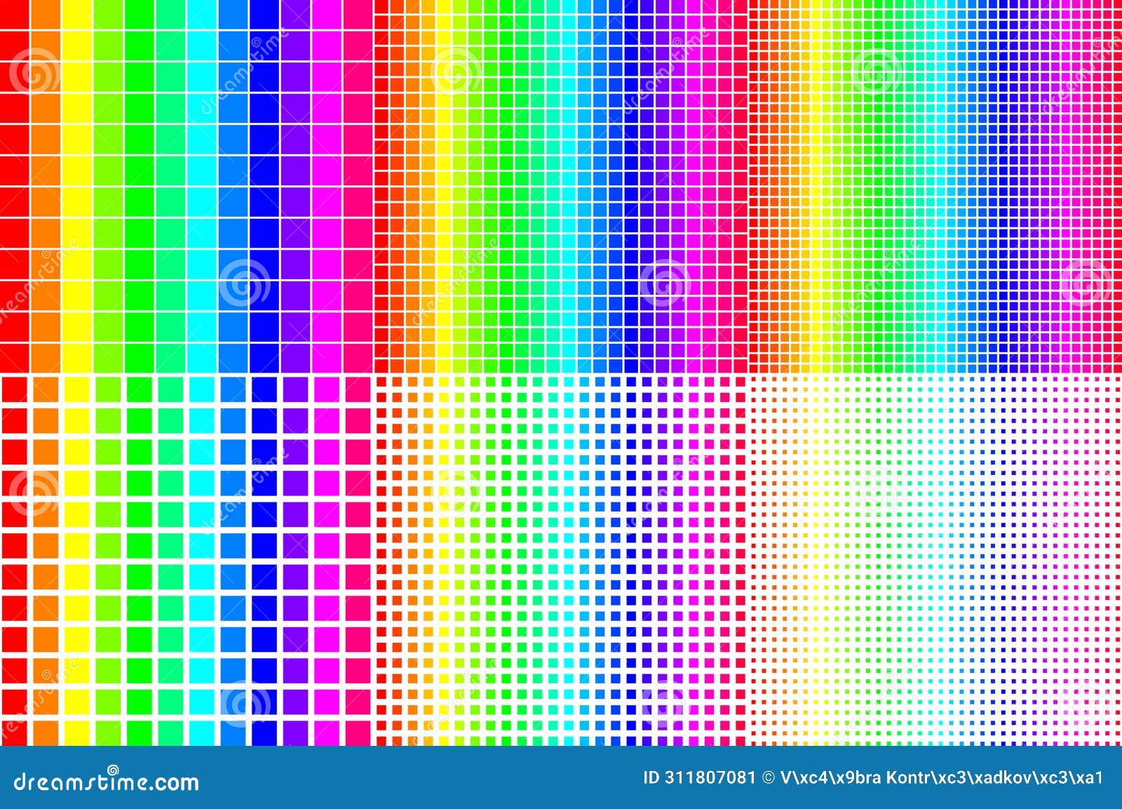 Rainbow Square Tiles Seamless Vector Seamless Pattern Cheerful Bright ...