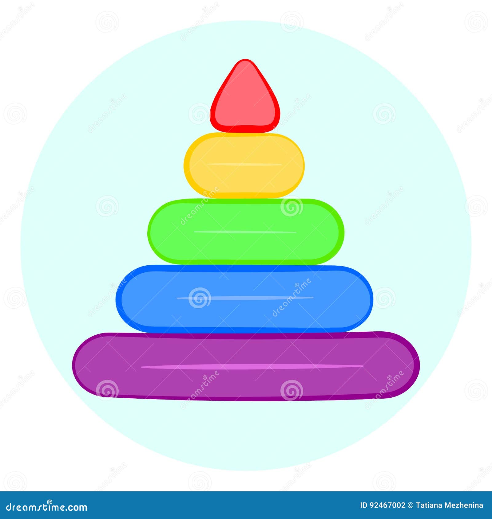 Rainbow Stacking Rings Icon Stock Illustration - Illustration of child ...
