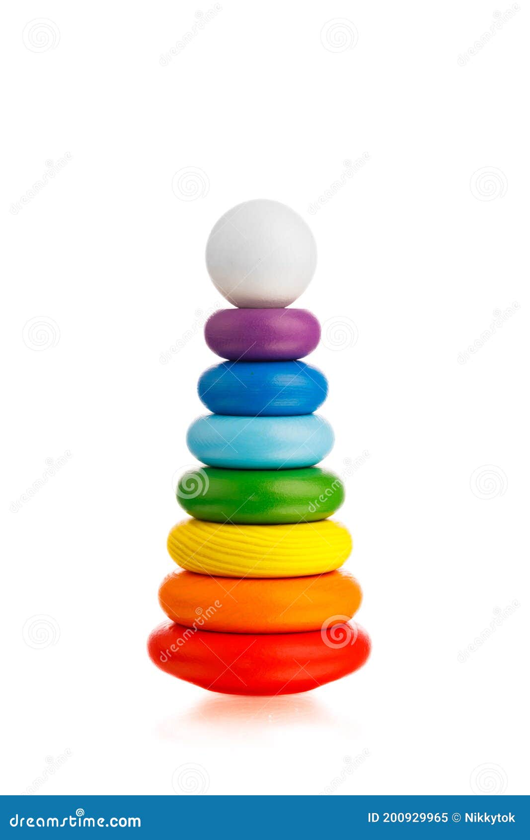 Rainbow Stacking Rings Kids Toy, Isolated on White Stock Image - Image ...