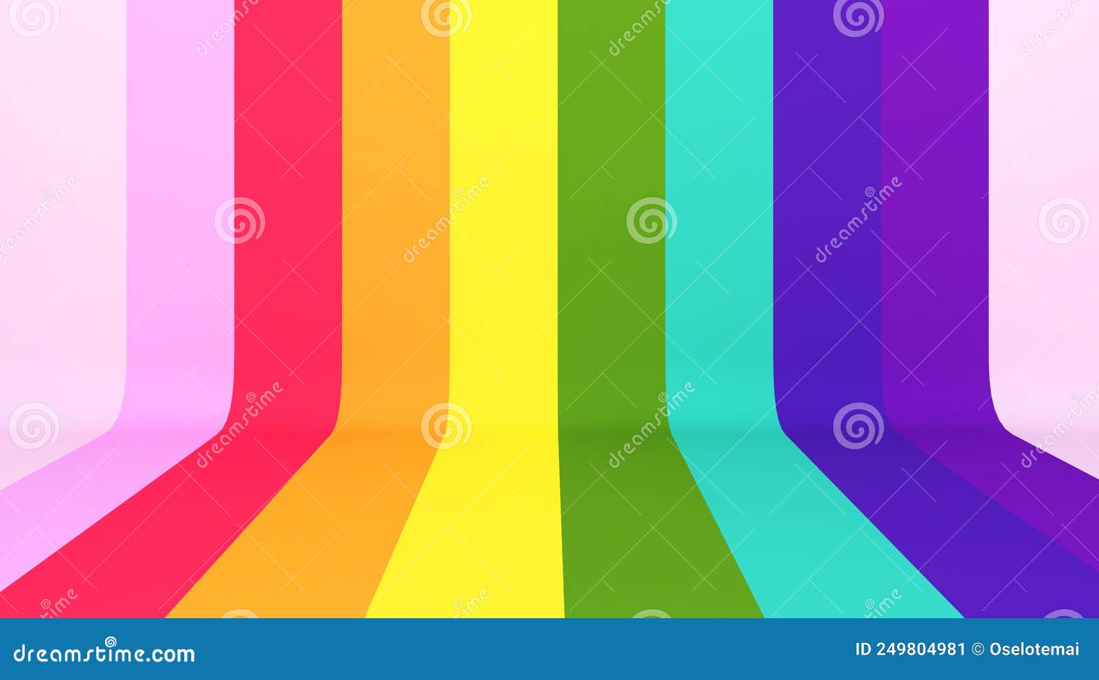 Rainbow Stage on a Rainbow Background,mock Up for Presentation Stock ...