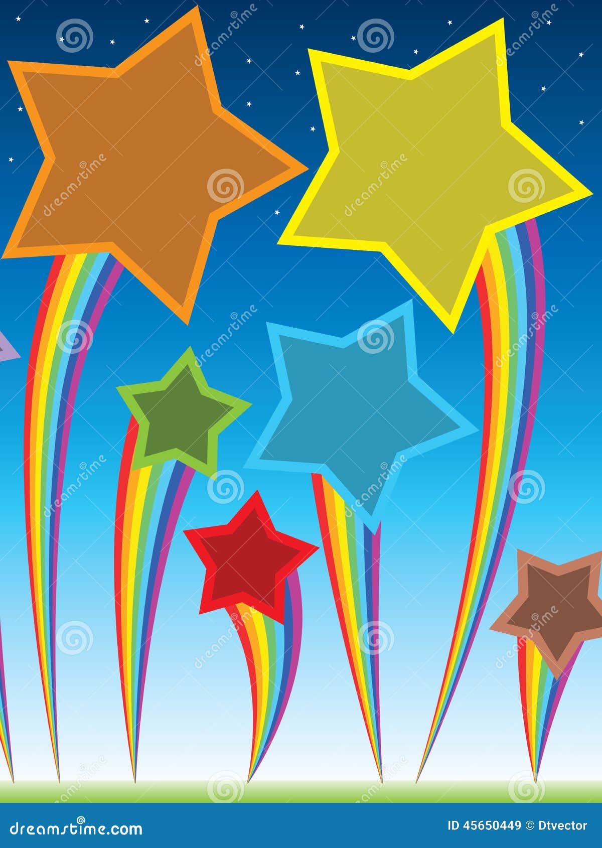 Rainbow star fly sky stock vector. Illustration of cute - 45650449