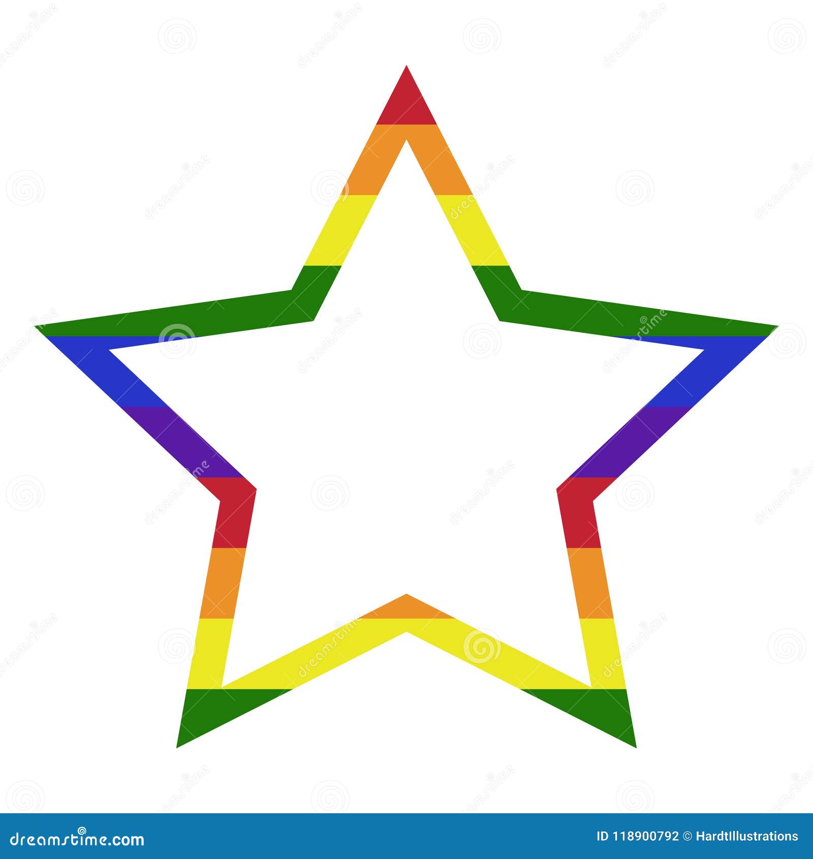 Rainbow Star Outline stock vector. Illustration of cute - 118900792