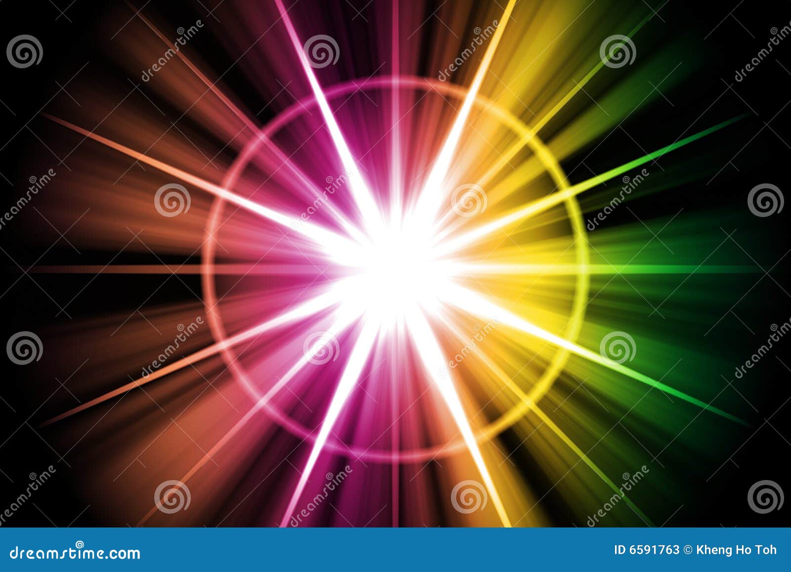 Rainbow Star Sunburst Abstract Stock Illustration - Illustration of ...