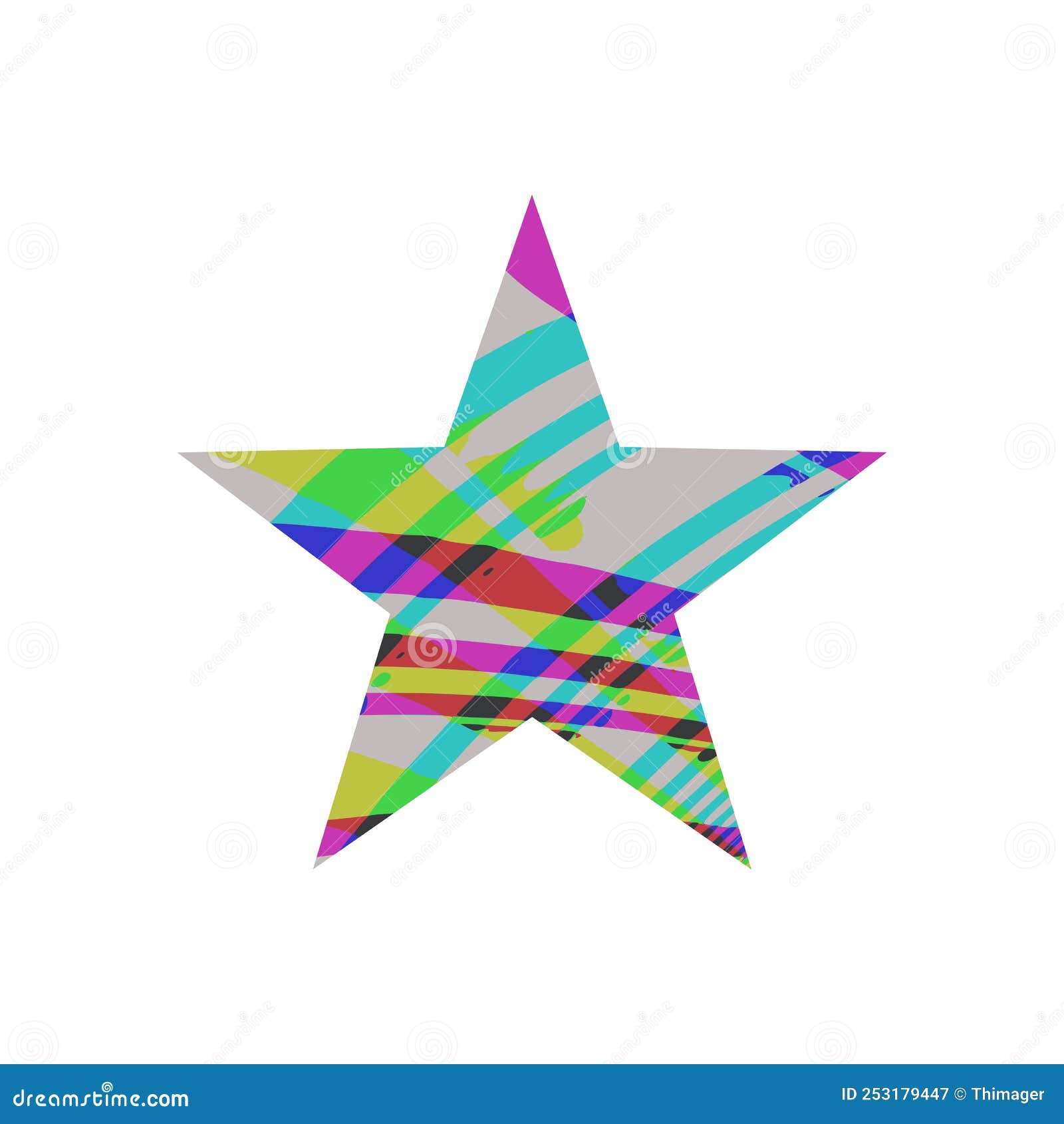 Rainbow star symbol stock illustration. Illustration of decor - 253179447