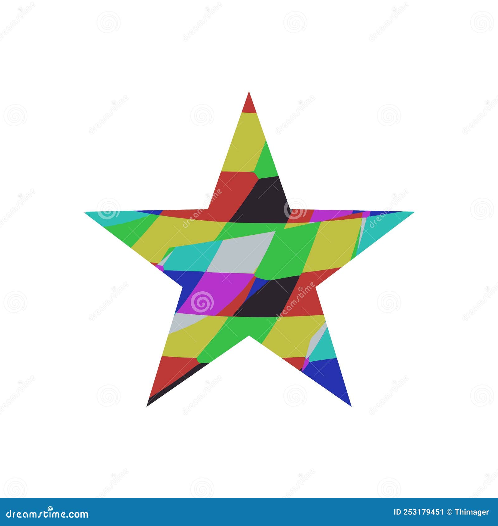 Rainbow star symbol stock illustration. Illustration of fuchsia - 253179451