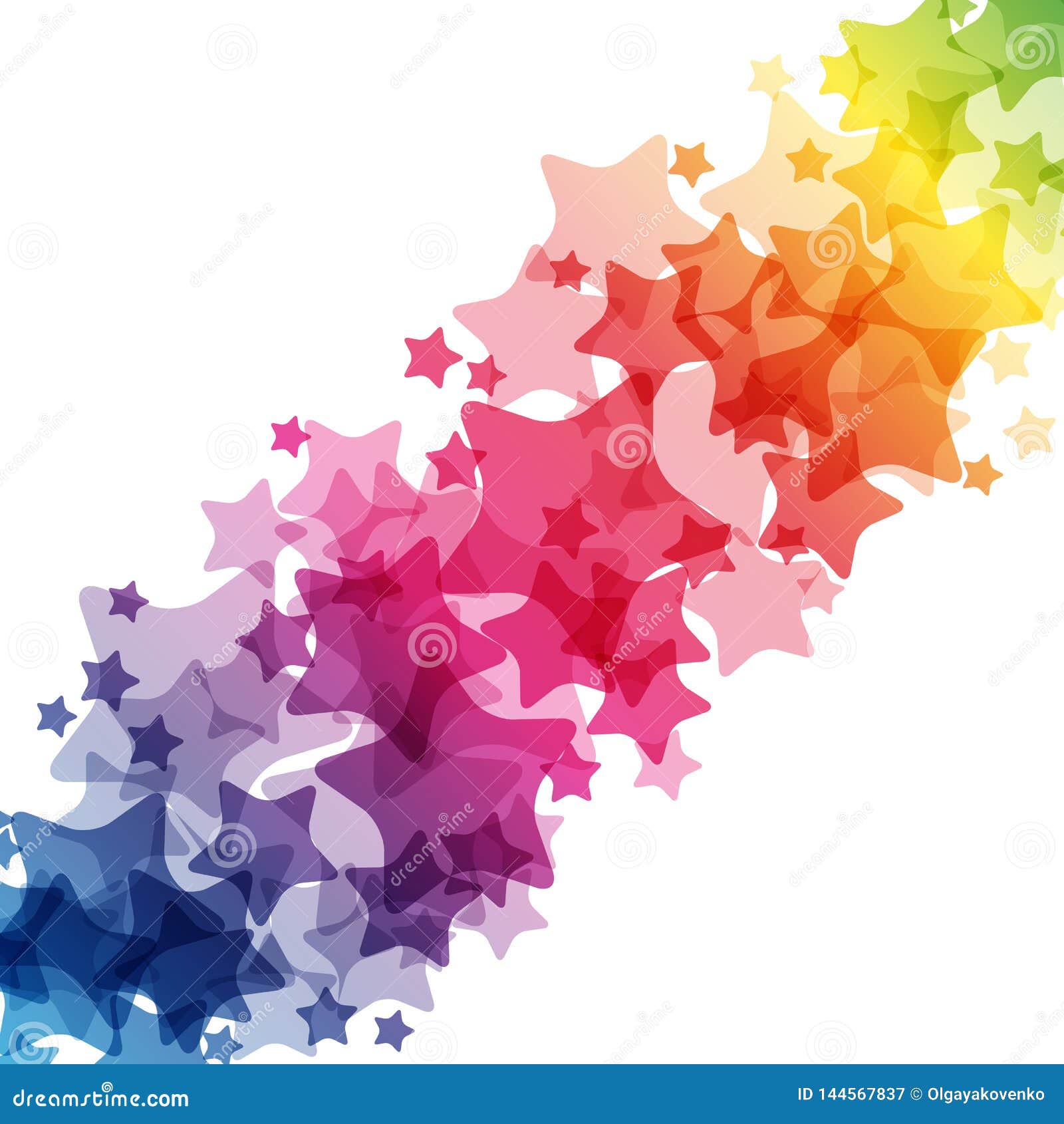 Rainbow Stars Border, Vector Texture, Carnival Bright Stock Vector ...