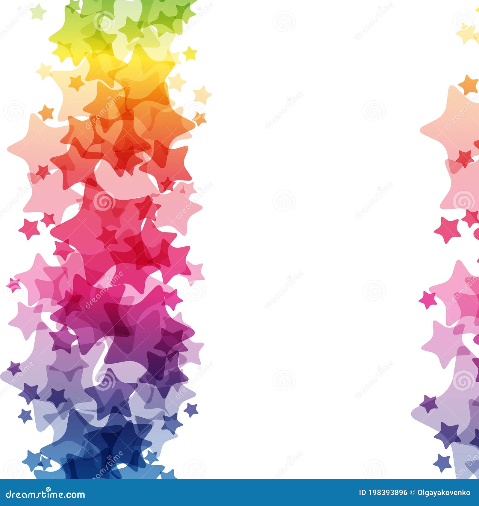 Rainbow Stars Border, Vector Texture, Carnival Bright Decoration Card ...