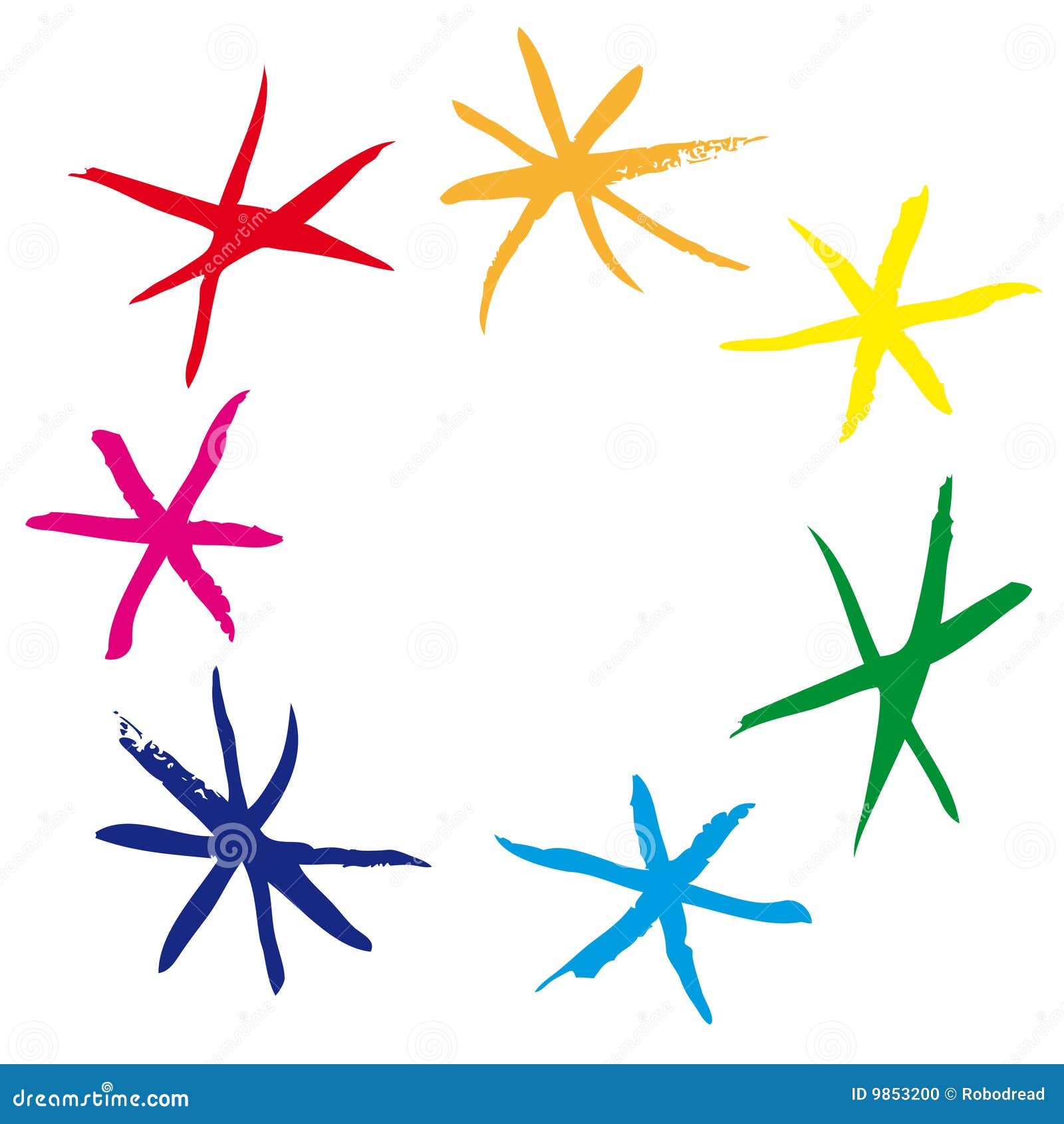 Rainbow stars (vector) stock vector. Illustration of orange - 9853200