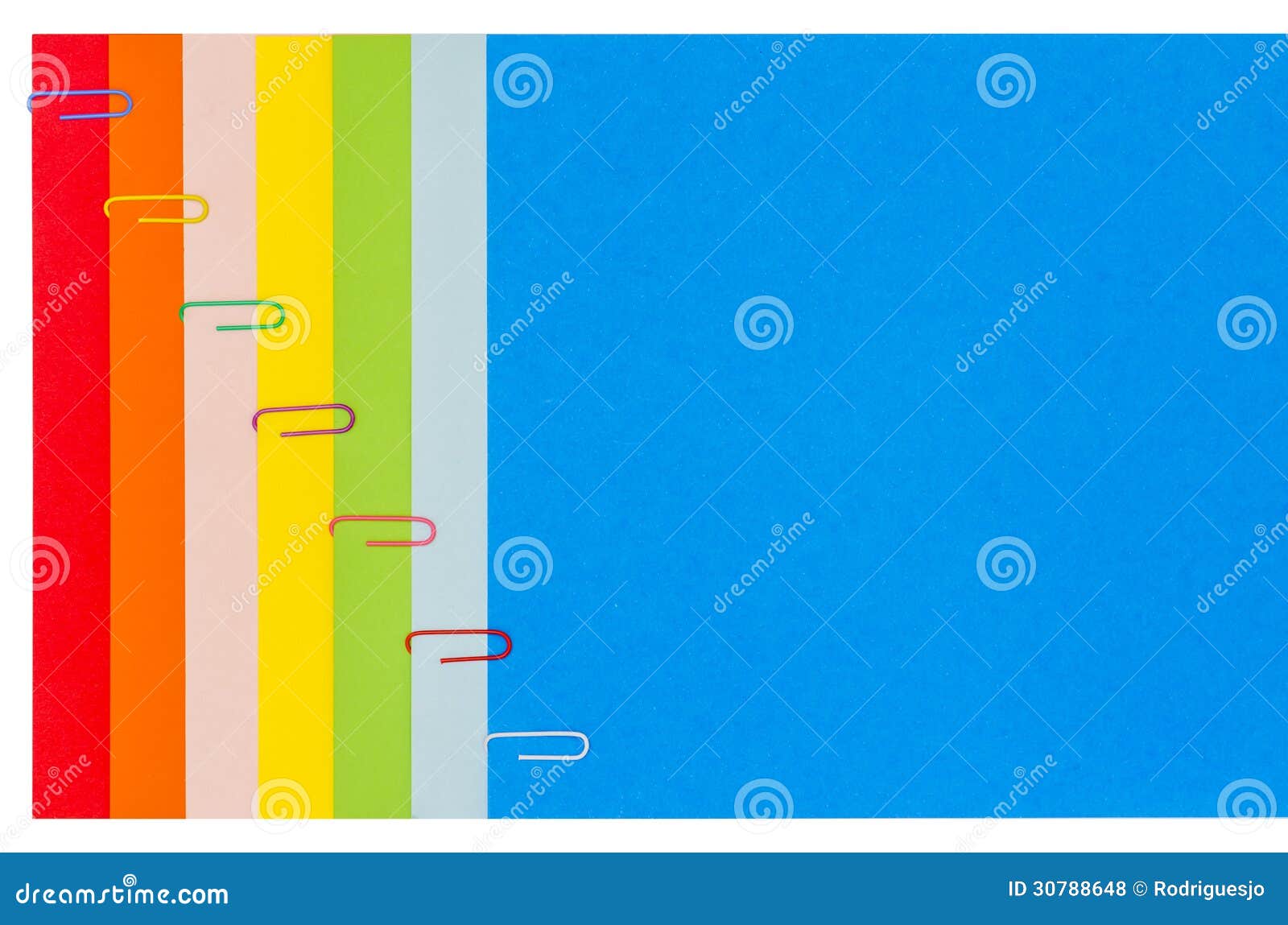 Rainbow Stationery with Paper-Clips 01 Stock Photo - Image of ...