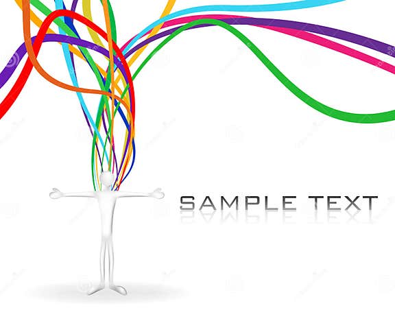 Rainbow Stream from a Human Stock Vector - Illustration of line, card ...