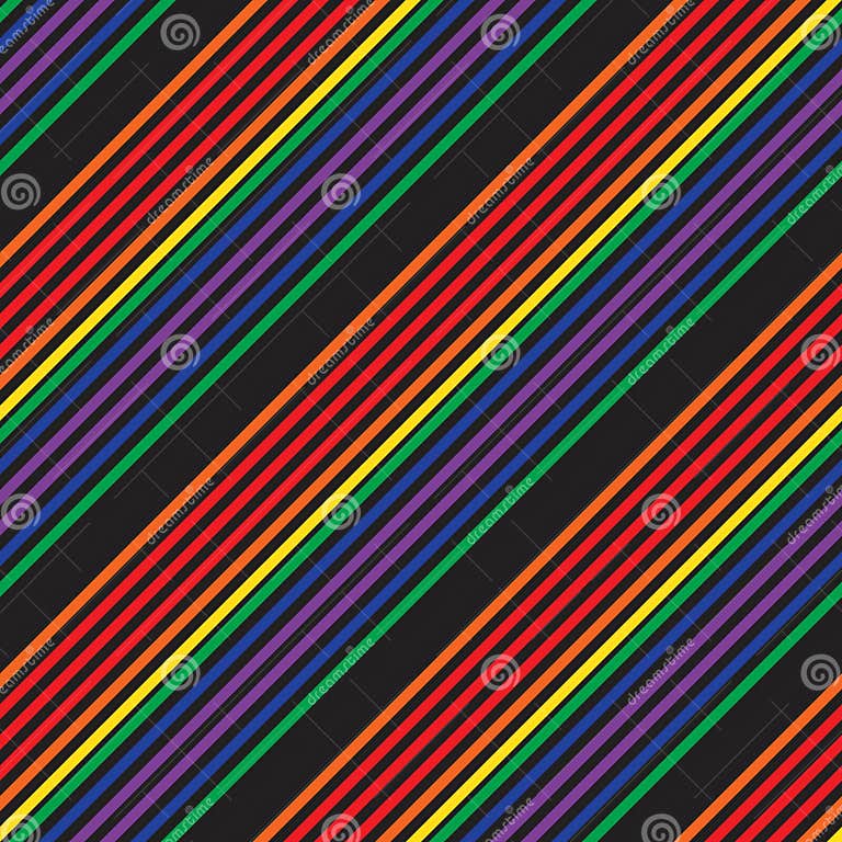 Rainbow Stripe Seamless Pattern Background in Diagonal Style Stock Vector - Illustration of ...