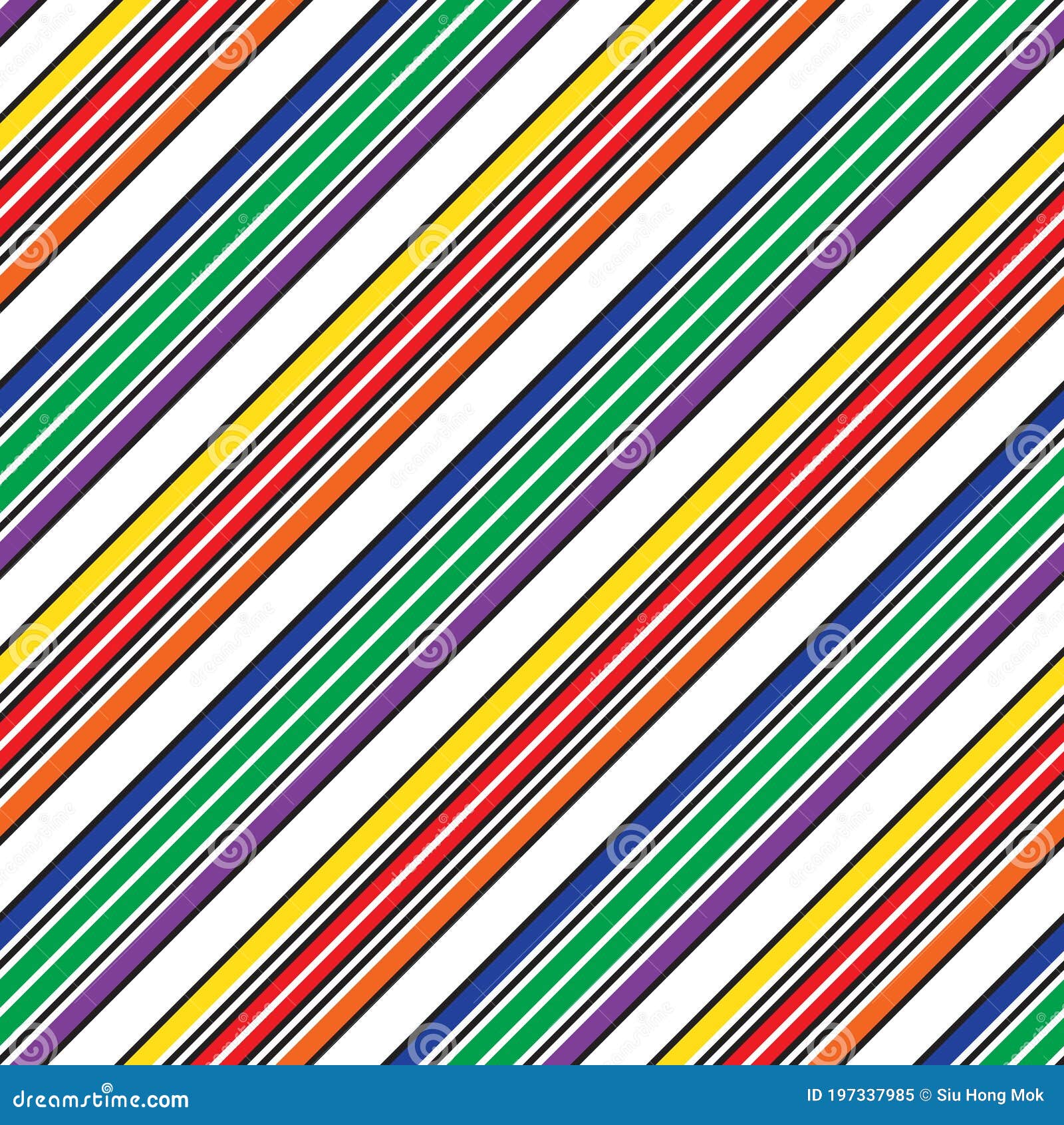 Rainbow Stripe Seamless Pattern Background in Diagonal Style Stock ...