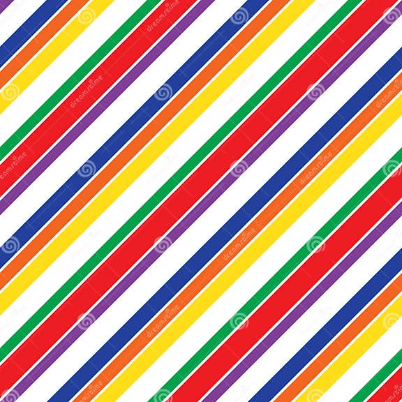Rainbow Stripe Seamless Pattern Background in Diagonal Style Stock Vector - Illustration of ...