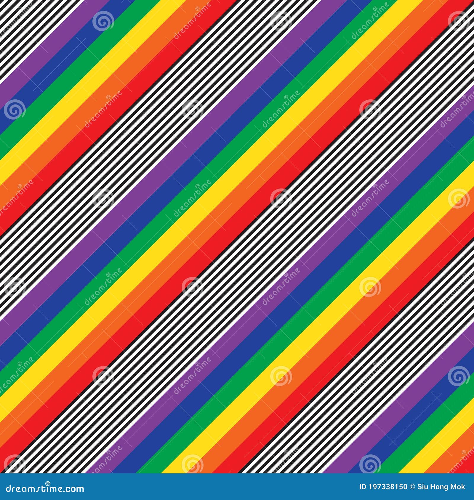 Rainbow Stripe Seamless Pattern Background in Diagonal Style Stock ...