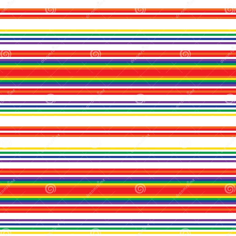 Rainbow Stripe Seamless Pattern Background in Horizontal Style Stock ...