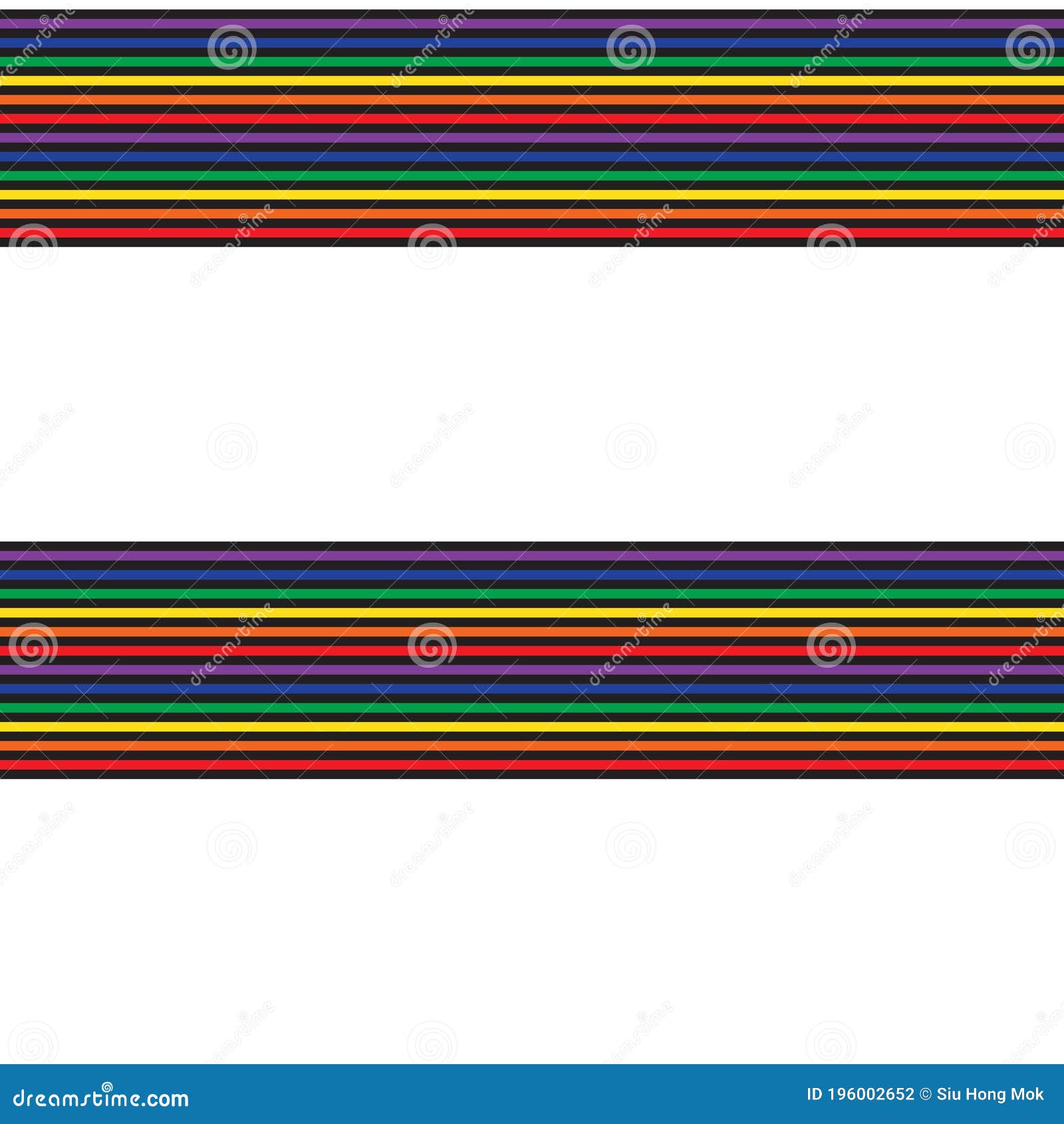 Rainbow Stripe Seamless Pattern Background in Horizontal Style Stock ...