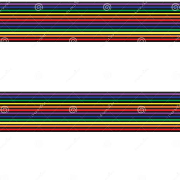 Rainbow Stripe Seamless Pattern Background in Horizontal Style Stock ...