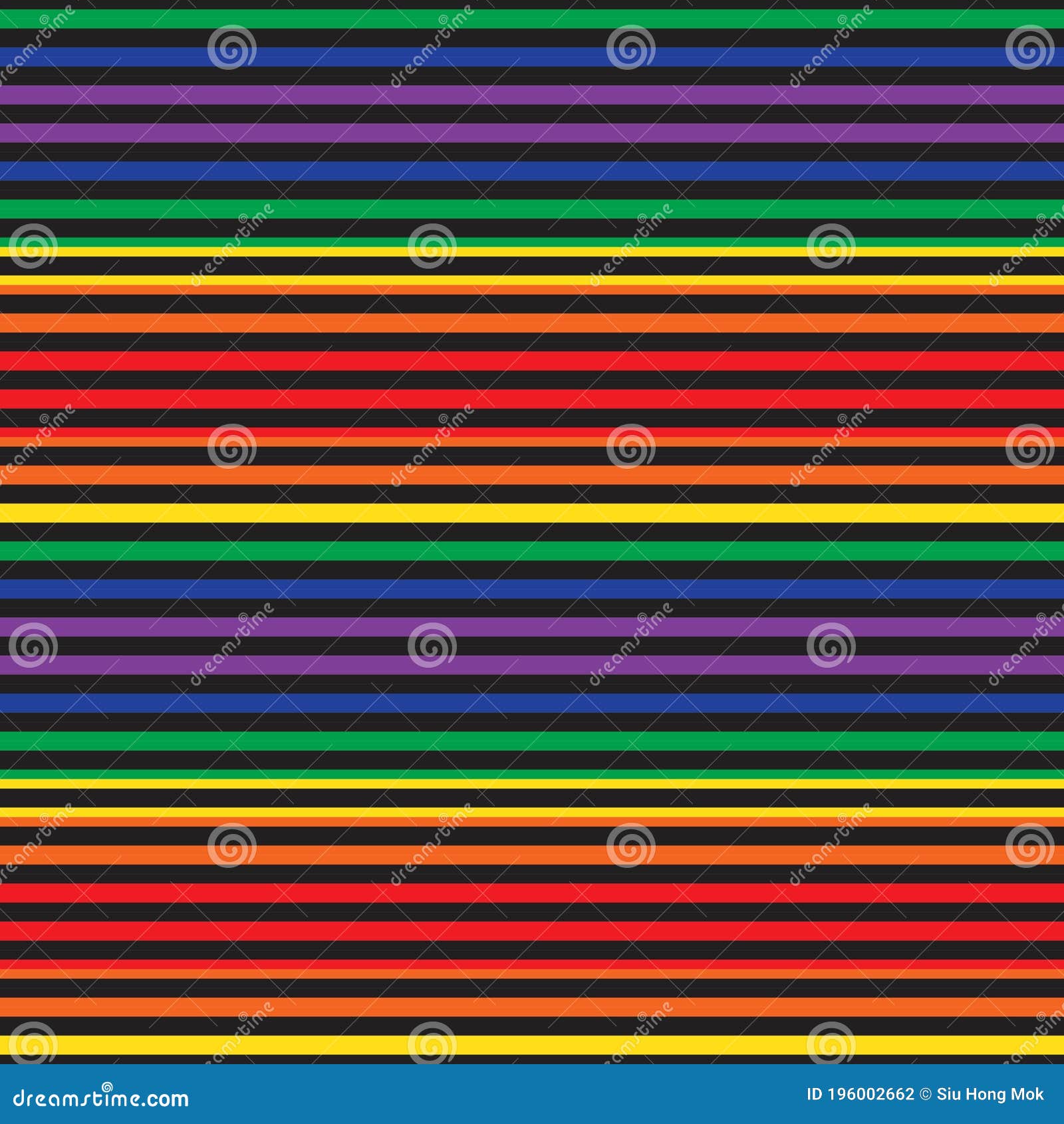 Rainbow Stripe Seamless Pattern Background in Horizontal Style Stock ...