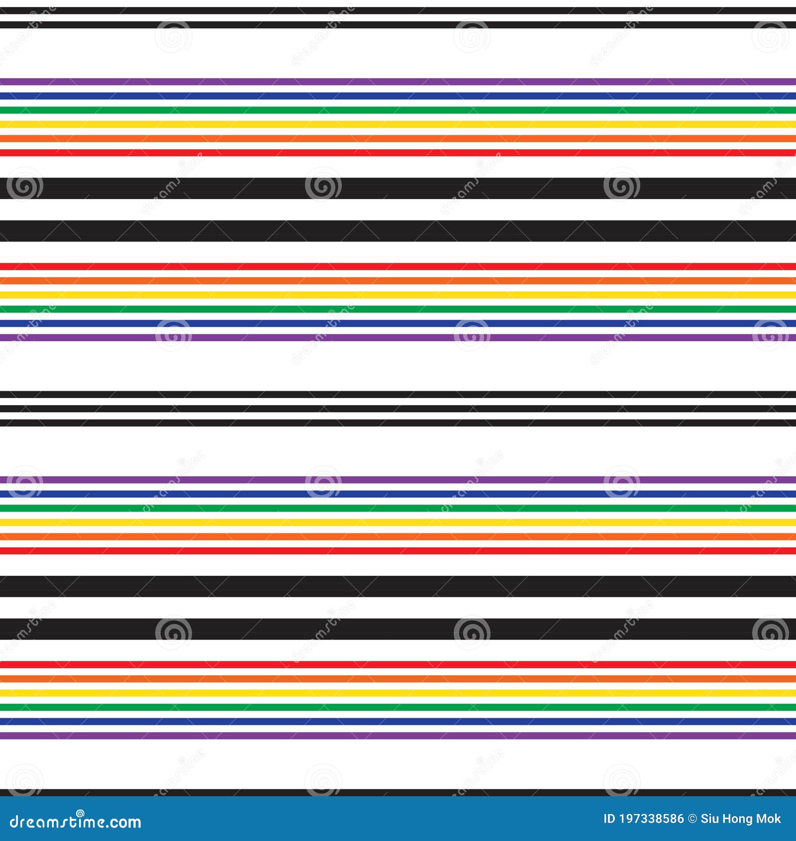 Rainbow Stripe Seamless Pattern Background in Horizontal Style Stock ...