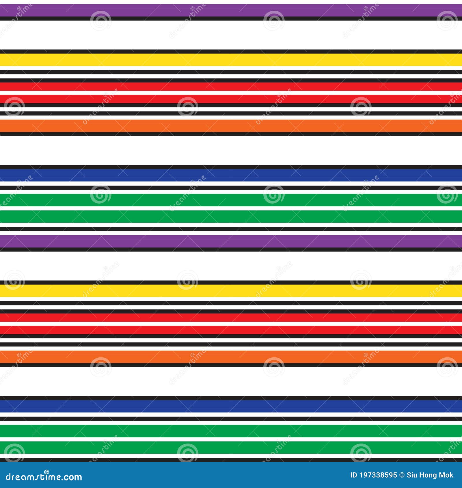Rainbow Stripe Seamless Pattern Background in Horizontal Style Stock ...