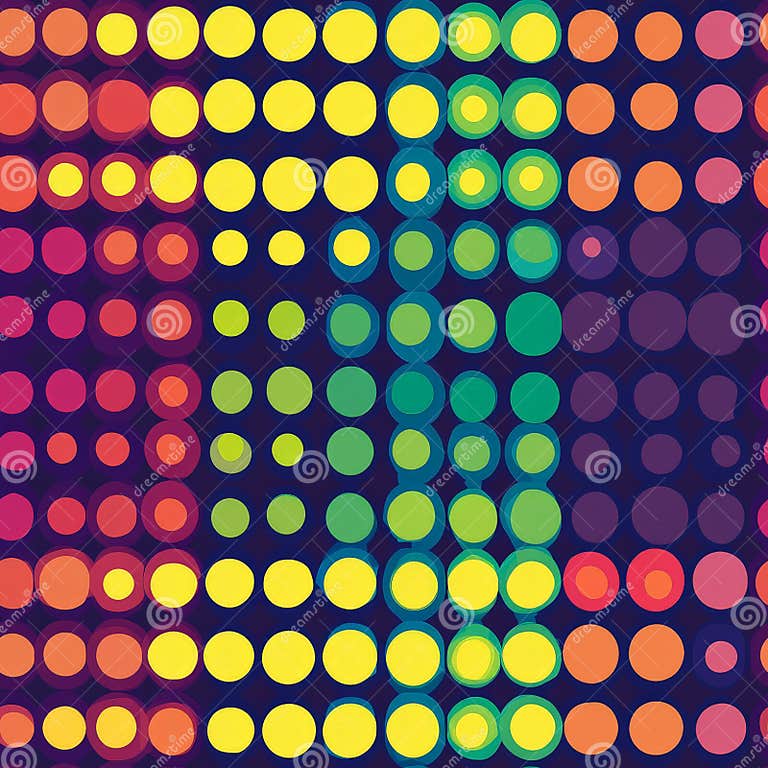 A Rainbow-striped Dot Pattern, Where Each Dot is Filled with Different ...