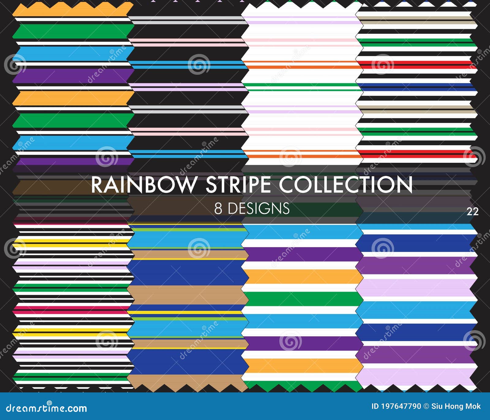 Rainbow Stripe Seamless Pattern Collection Stock Vector - Illustration ...
