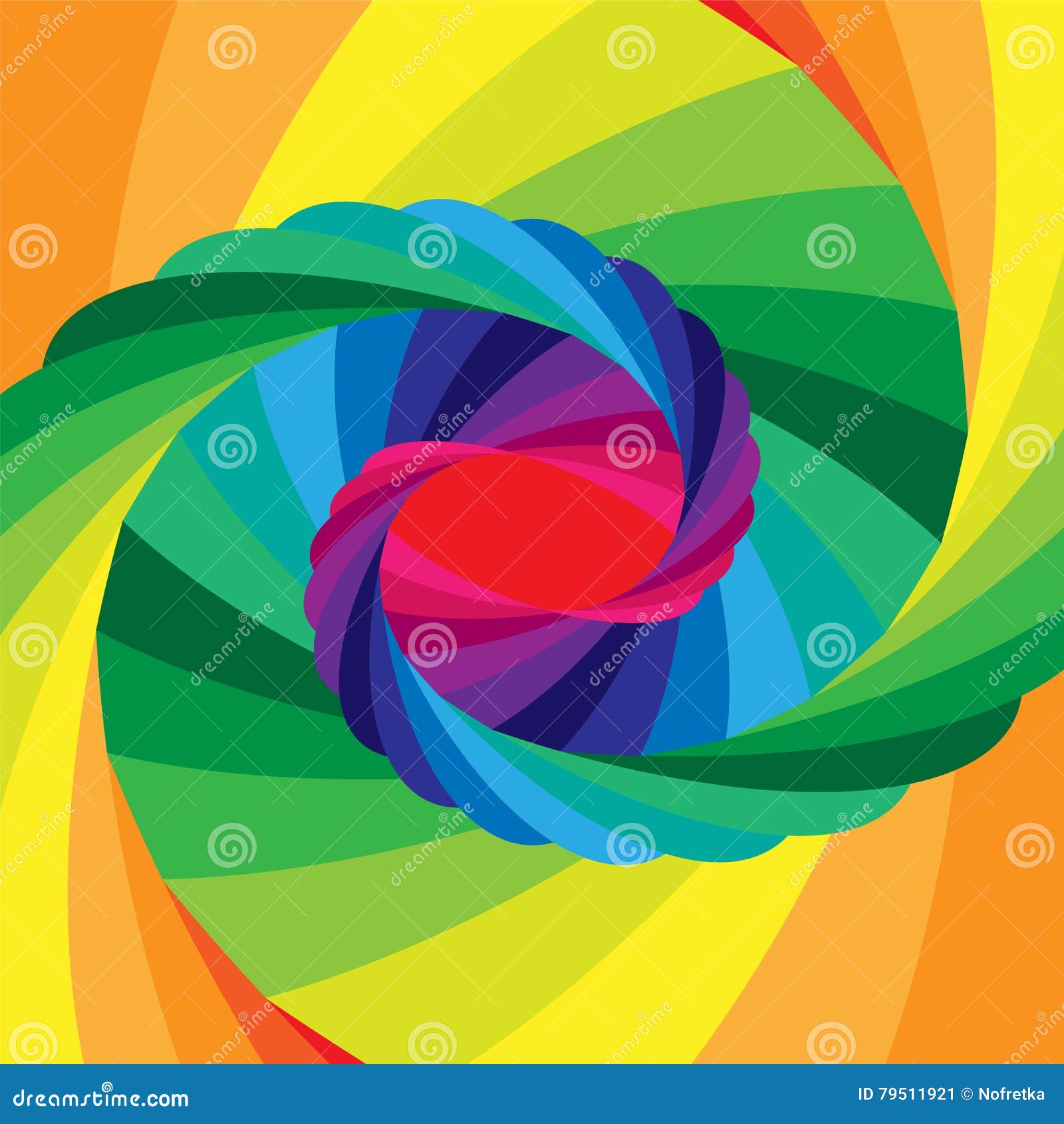 Rainbow Striped Vortex Converging To The Center. Optical Illusion Of ...