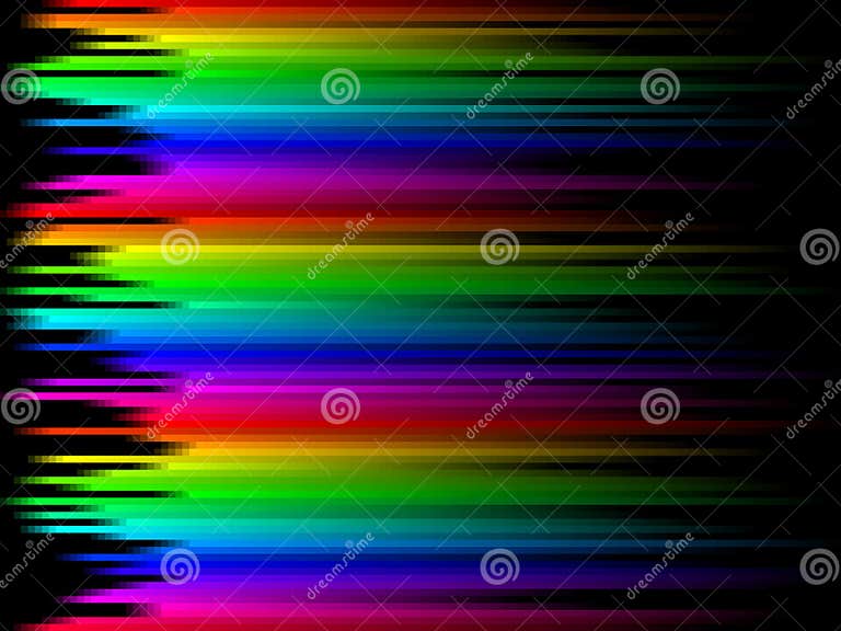 Rainbow Stripes Gradient with Squares Mosaic Pattern, Black Background ...