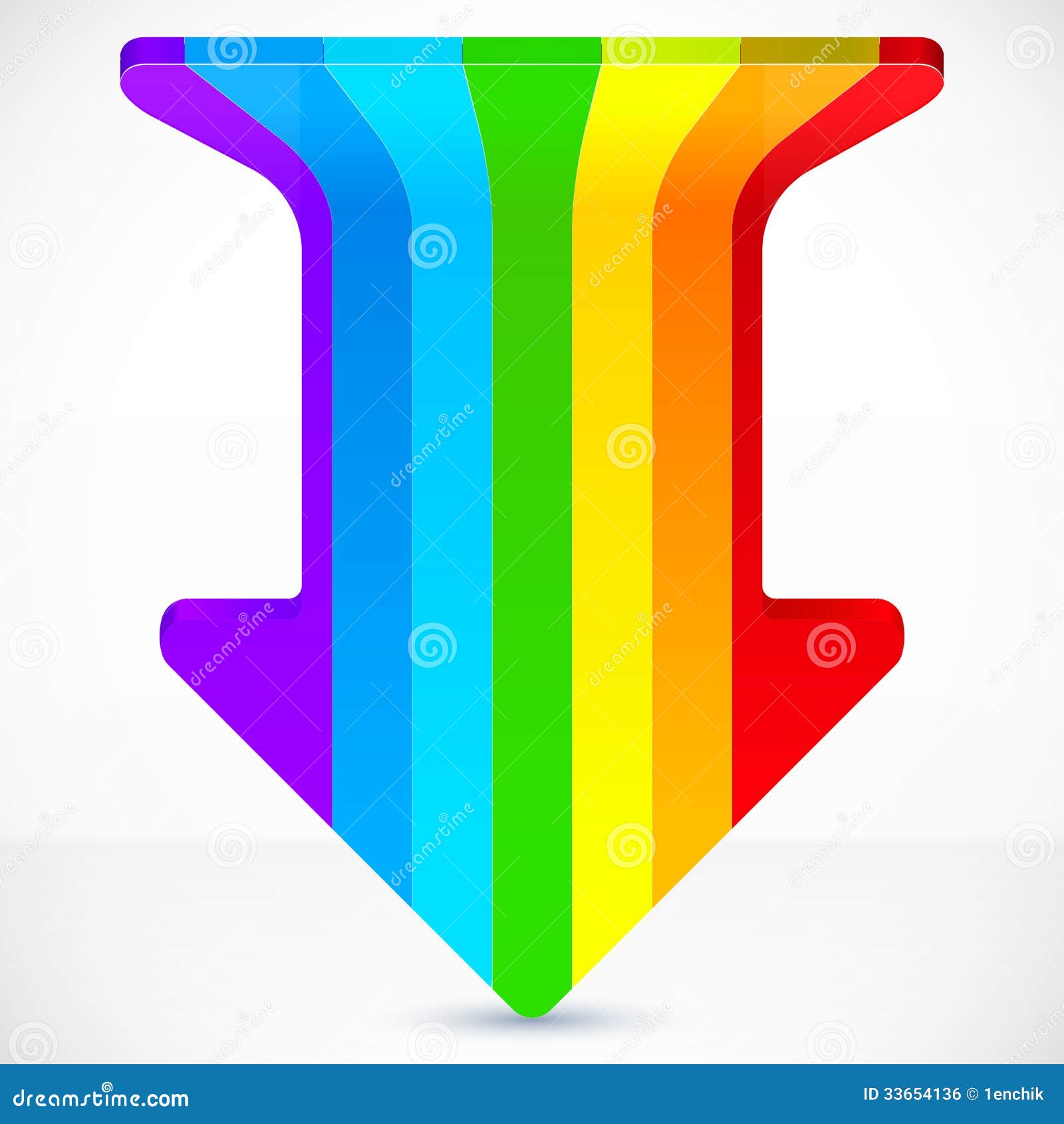 Rainbow Stripes Realistic Plastic Vector Up Arrow Stock Vector - Image ...