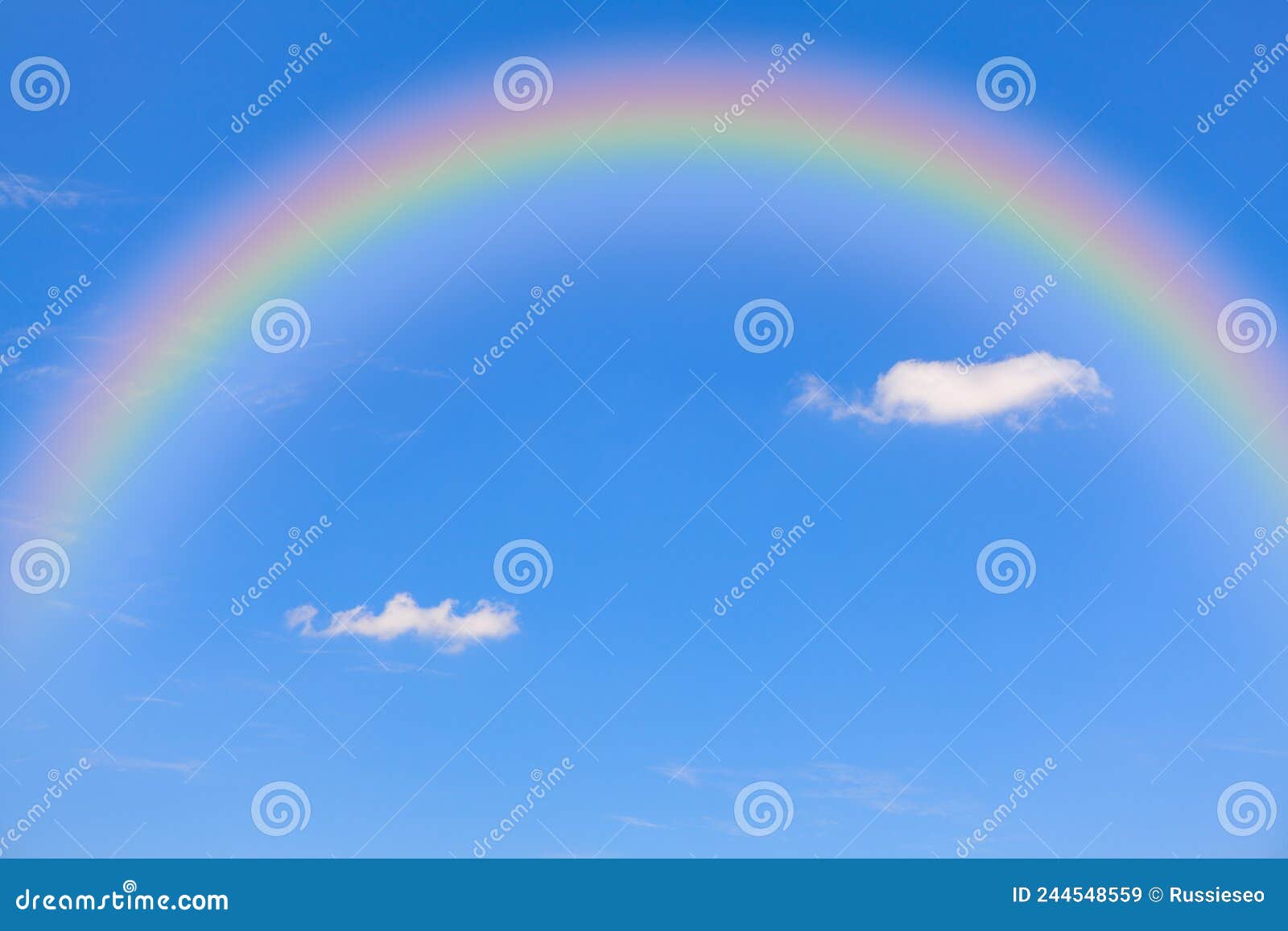 Rainbow on the summer sky stock image. Image of nature - 244548559
