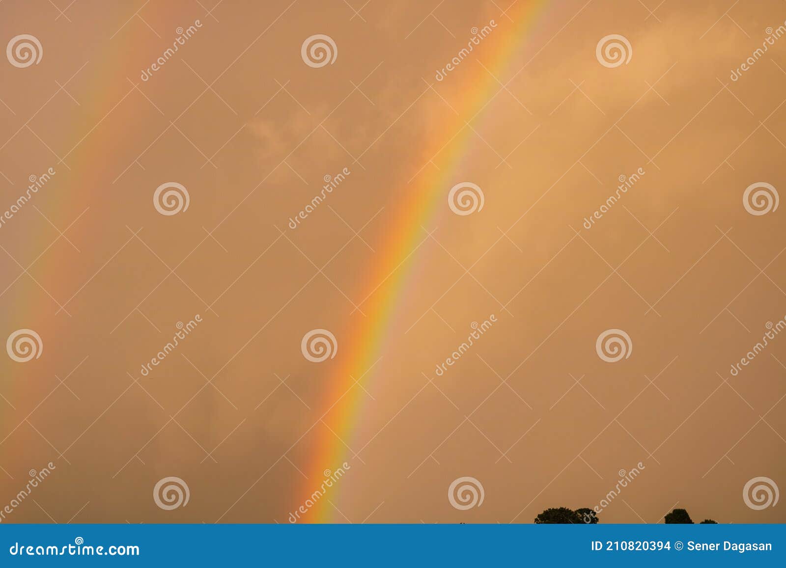 Rainbow at Sunset. Beautiful Rainbow Background Photo Stock Photo ...