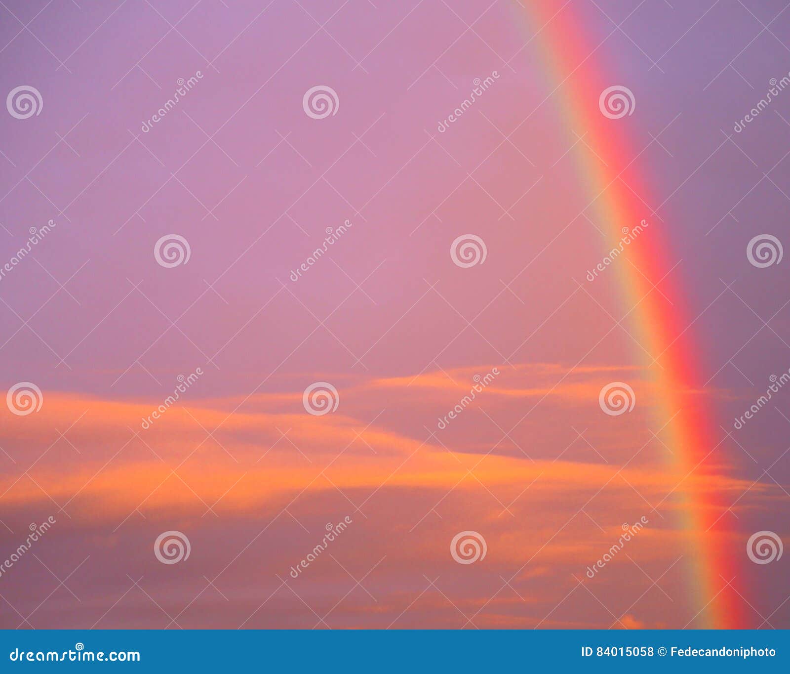 Rainbow at Sunset with Sky and Clouds Stock Photo - Image of cloudscape ...