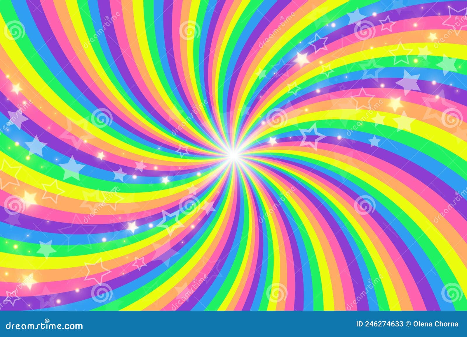Rainbow Swirl Background with Stars. Radial Gradient Rainbow of Twisted ... Rainbow Swirl Background with Stars. Radial Gradient Rainbow of Twisted ...